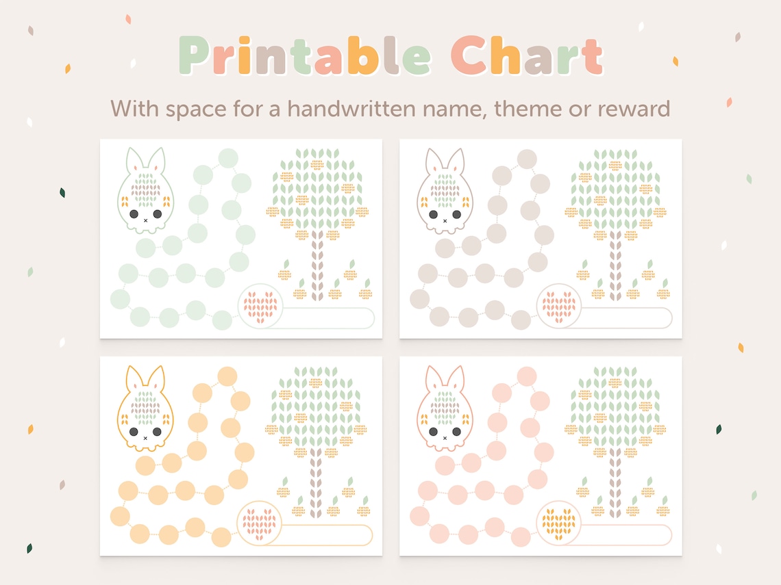 Bunny Printable Chart Bundle Toddler Chart Potty Training - Etsy
