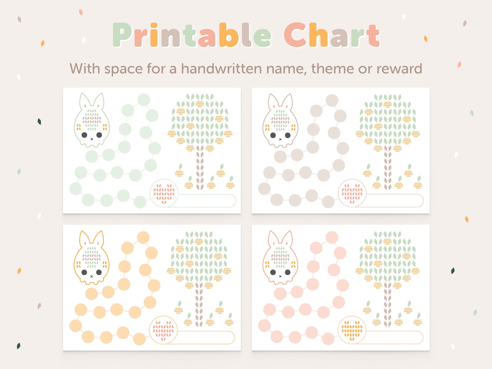 Bunny Printable Chart Bundle Toddler Chart Potty Training - Etsy