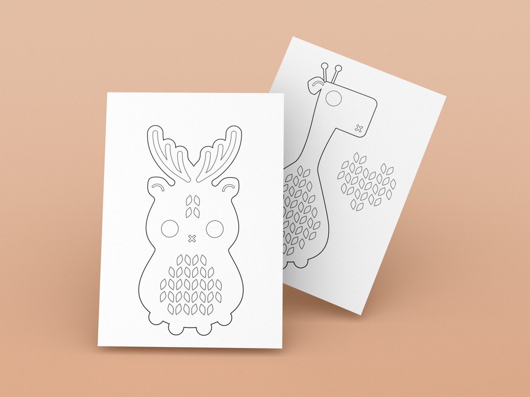 Furry Friends Coloring Bundle of 5 Printable Pages Adorable Artwork ...