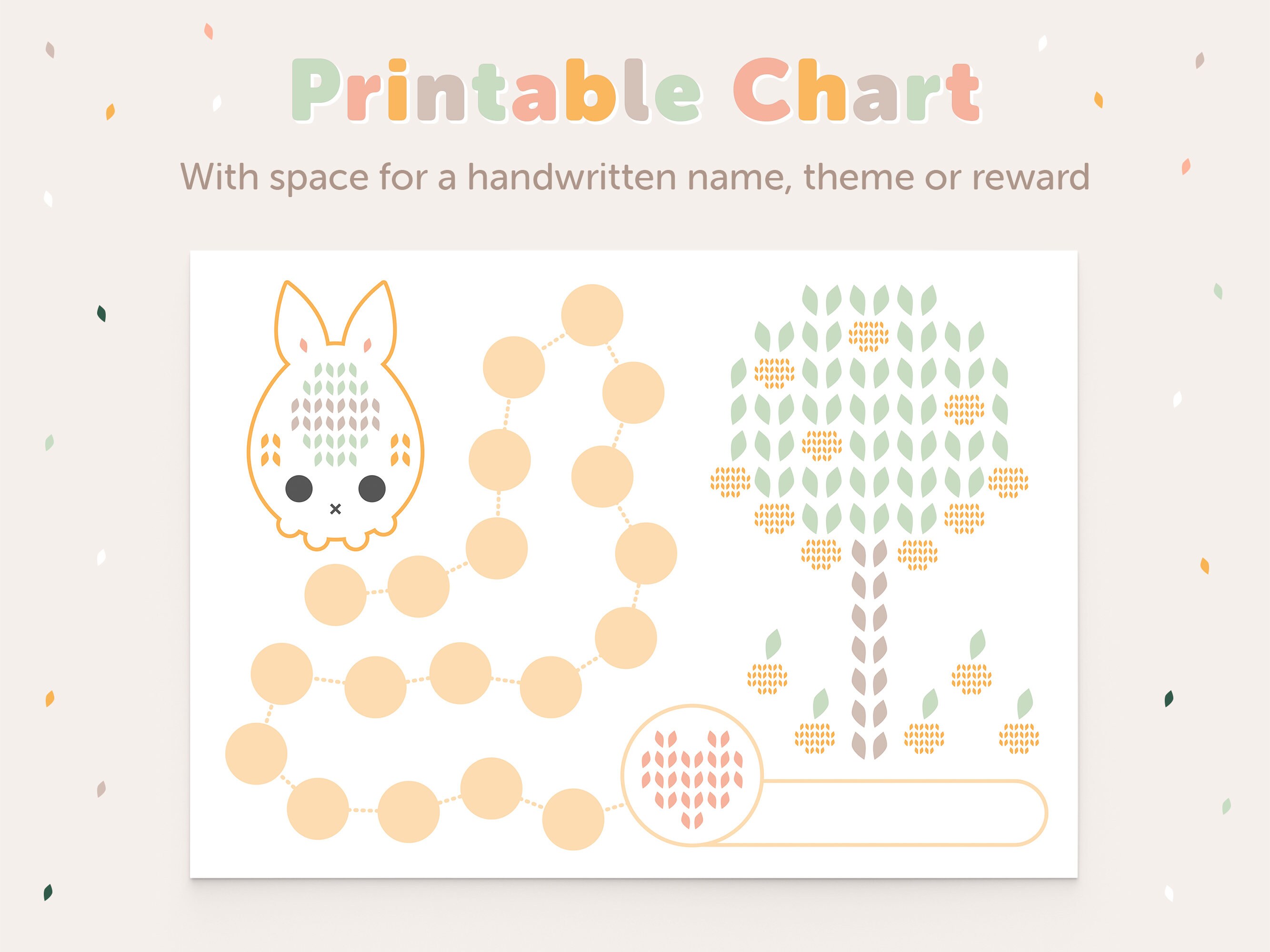 Bunny Printable Chart Bundle Toddler Chart Potty Training - Etsy
