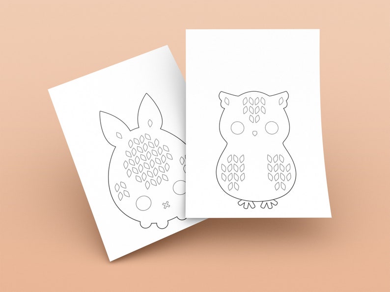 Furry Friends Coloring Bundle of 5 Printable Pages Adorable Artwork ...