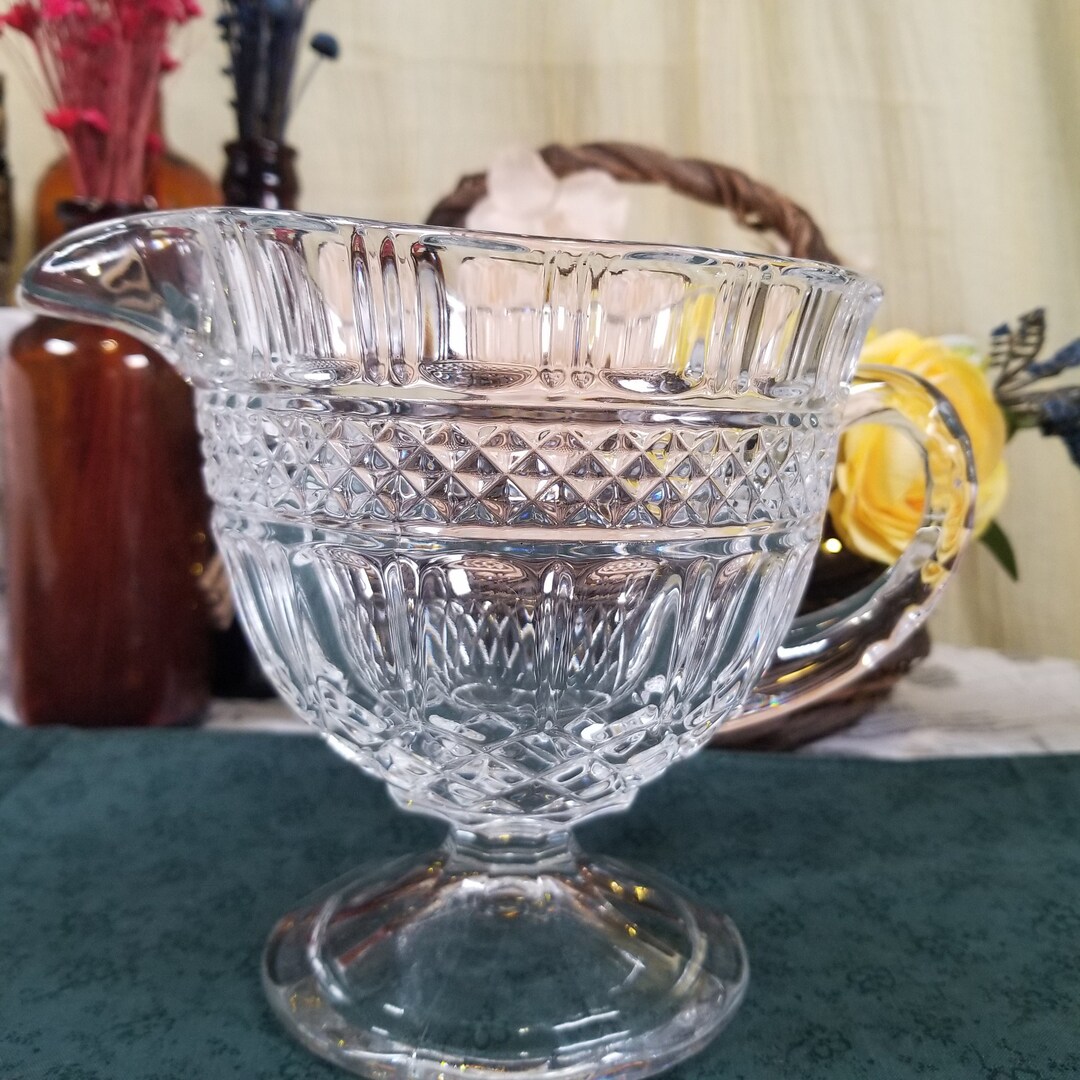 Footed Crystal Sauce Pitcher - Godinger Gravy Boat - Etsy