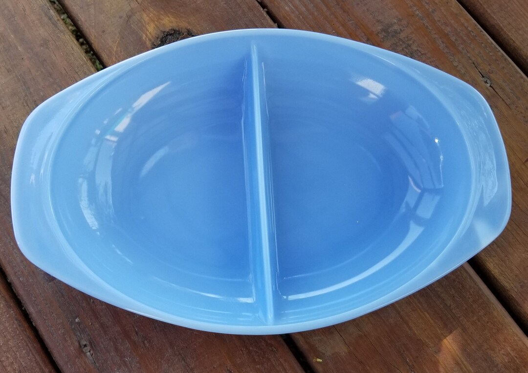 Pyrex Delphite Blue Divided Casserole Serving Dish Cinderella - Etsy