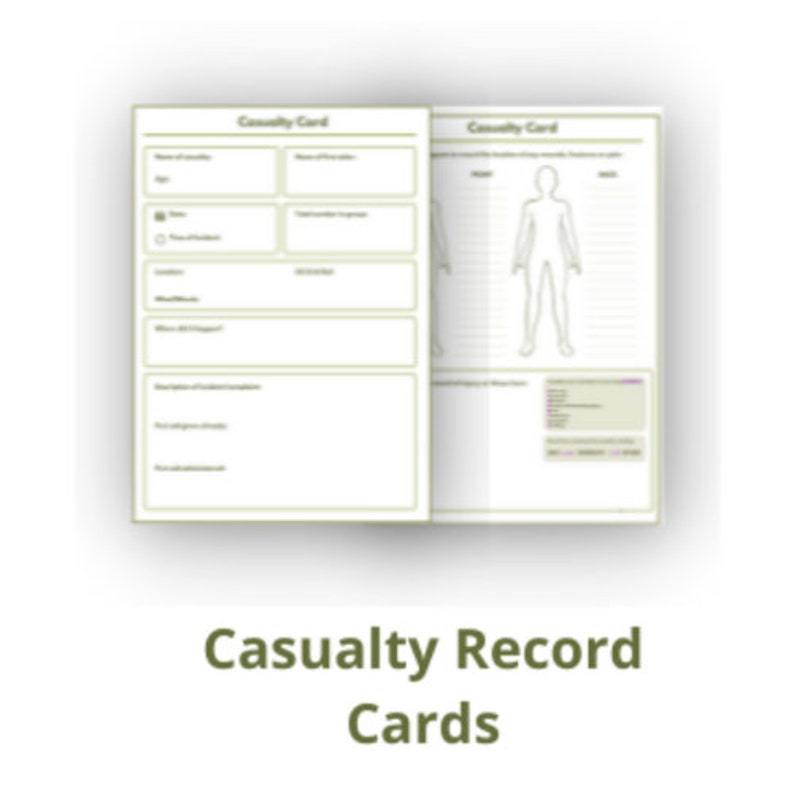 Outdoor First Aid Casualty Cards Outdoor First Aid Outdoor First Aid Kits Outdoor Accessories ...