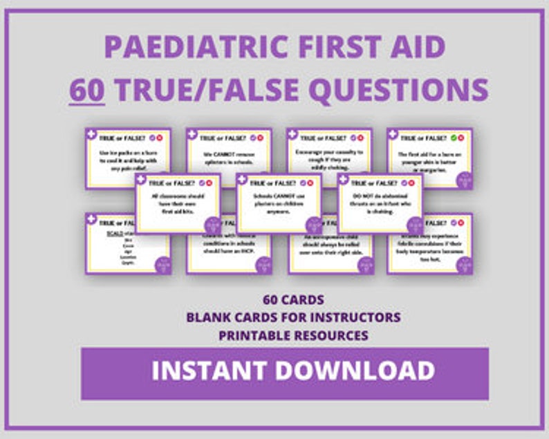 PAEDIATRIC FIRST AID | 60 Paediatric True False First Aid Questions for ...