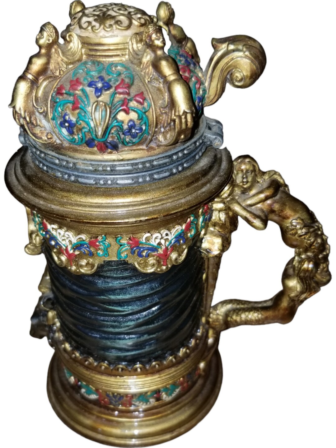 1999 Royal Crown Mini Beer Stein With Mermaid Handle and Horned Goat ...