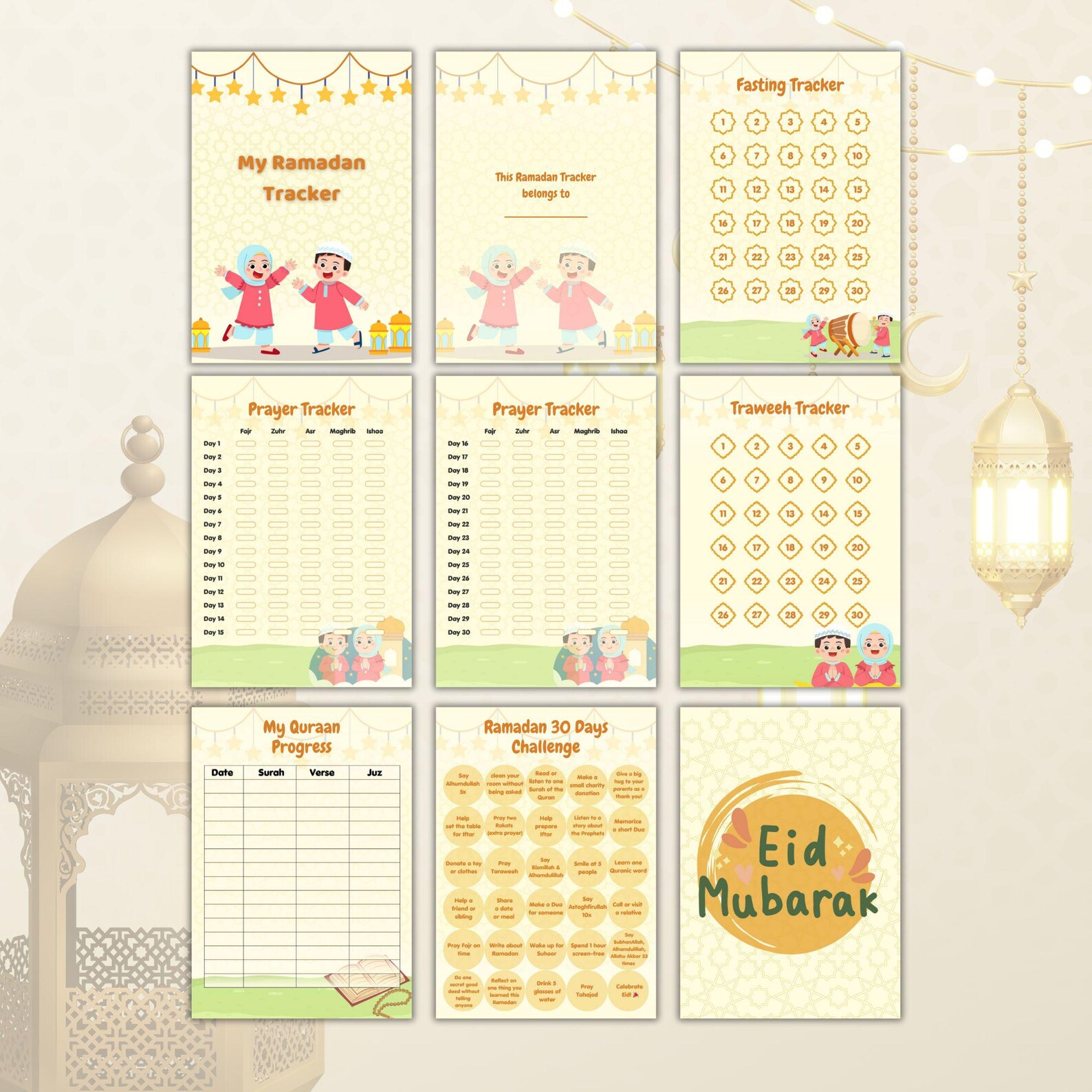Ramadan Tracker for Kids | Islamic Printable Ramadan Journal | Prayer ...