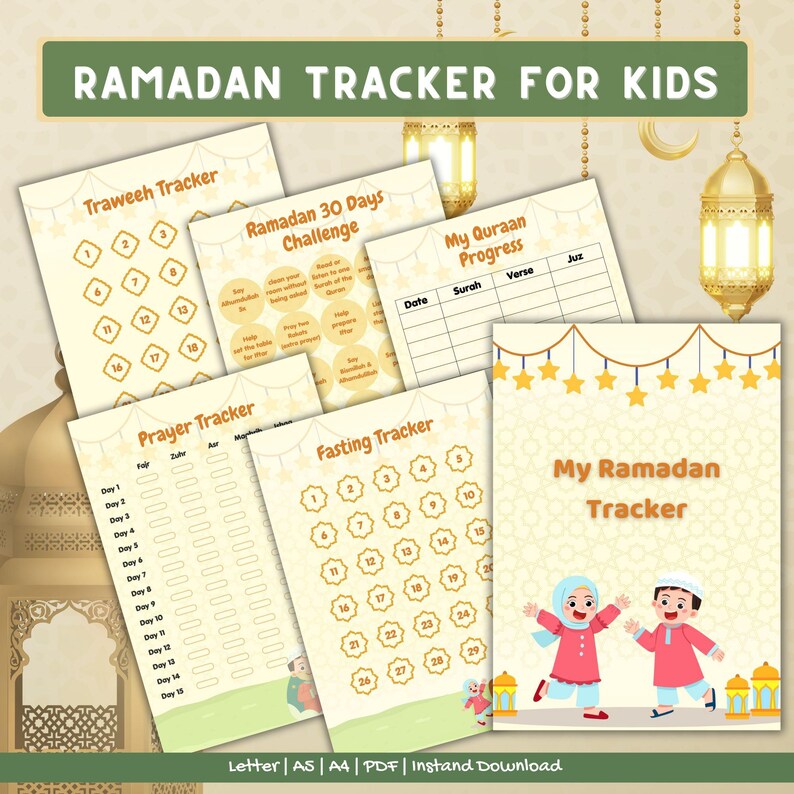 Ramadan Tracker for Kids | Islamic Printable Ramadan Journal | Prayer ...