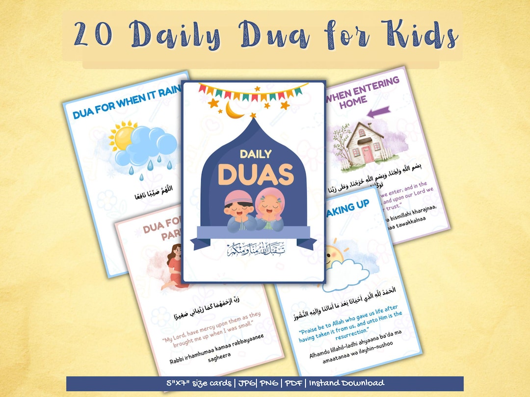 Kids Daily Duas Flashcards | Step-by-step Islamic Routine Cards for ...