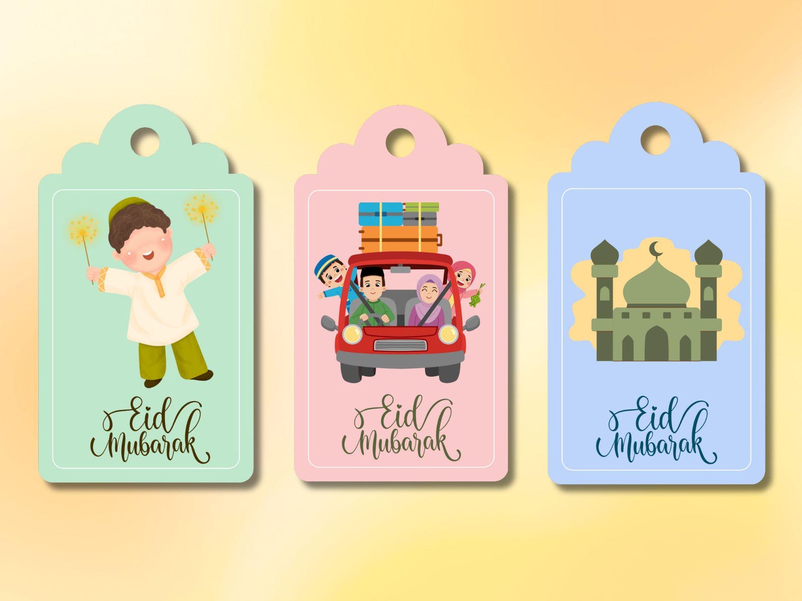 Eid Gift Tags Printable | Eid Mubarak Favor Tags | Muslim Gift Wrapping ...