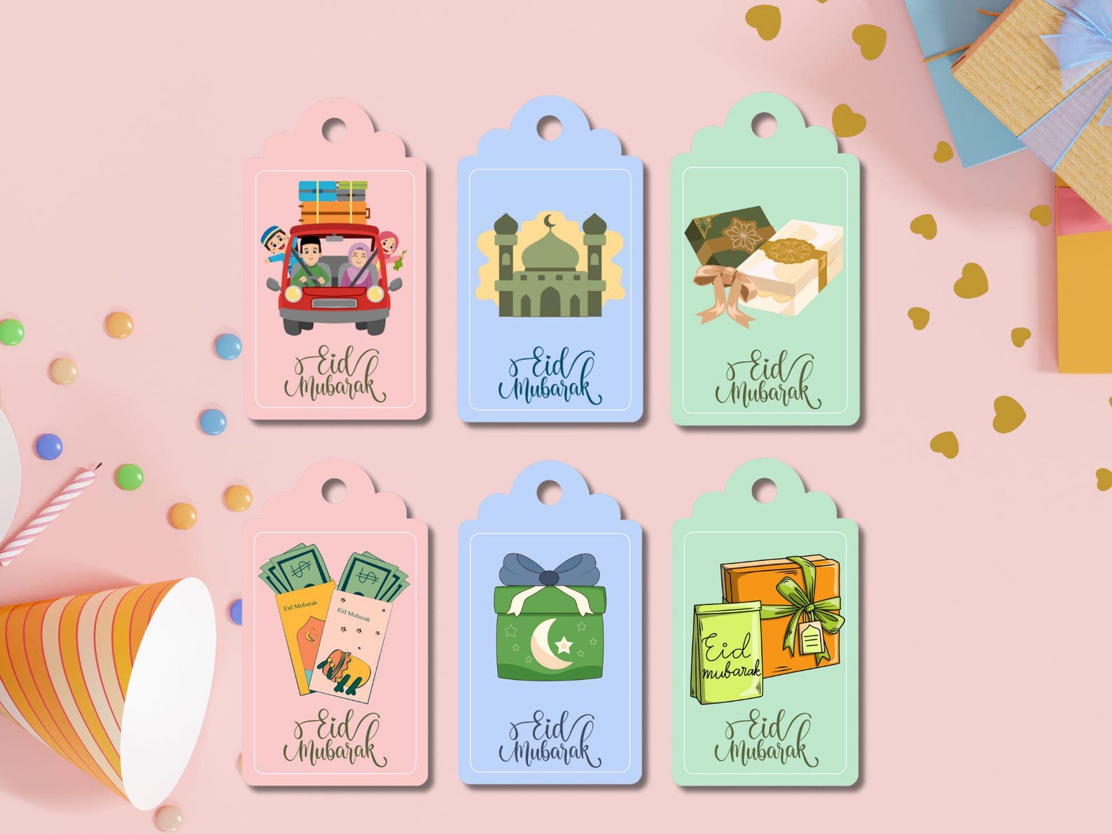 Eid Gift Tags Printable | Eid Mubarak Favor Tags | Islamic Gift Tags ...