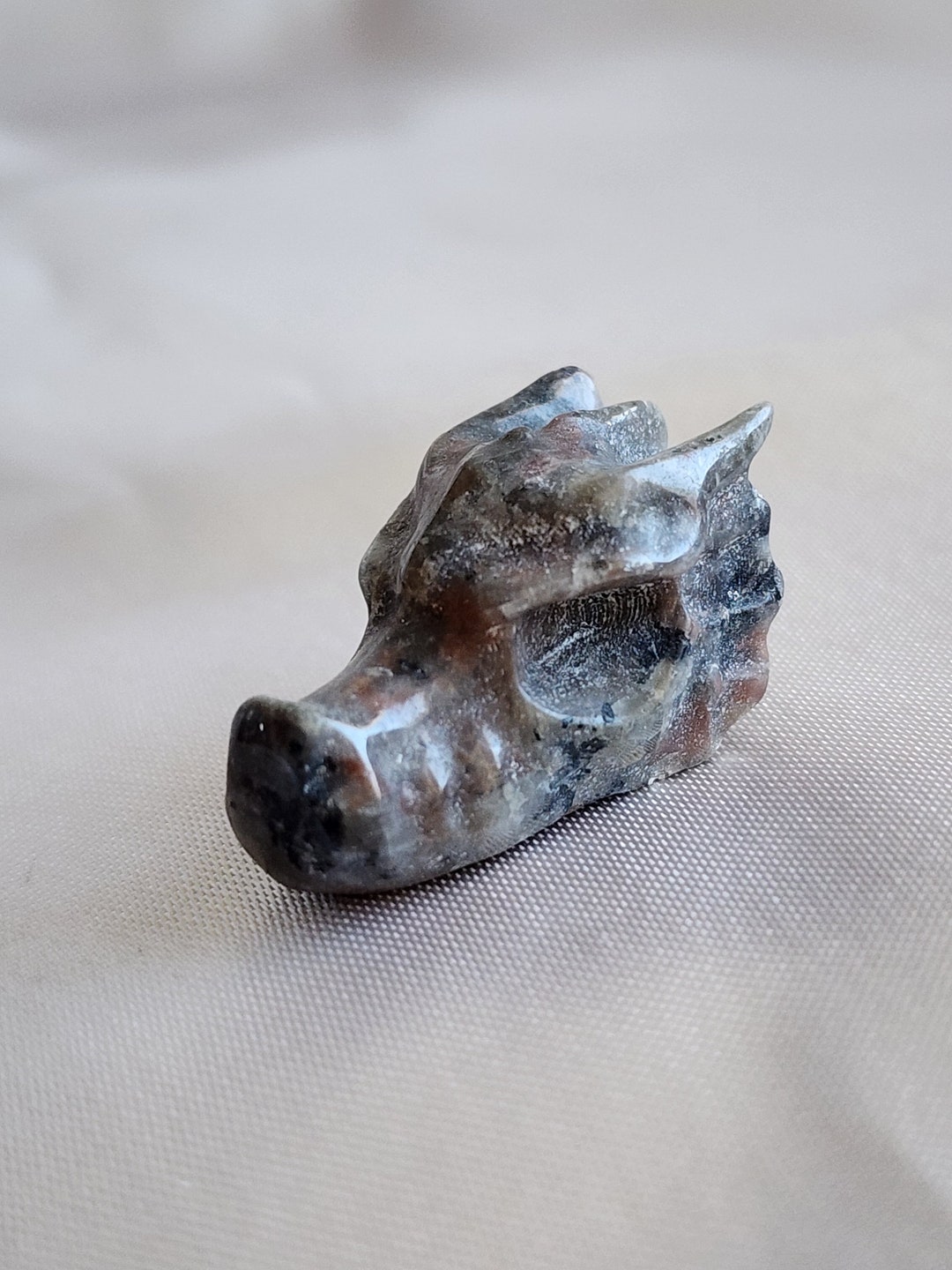 Mini Dragon Crystal Carving, Yopperlite, Lavender Rose Quartz, Silver ...