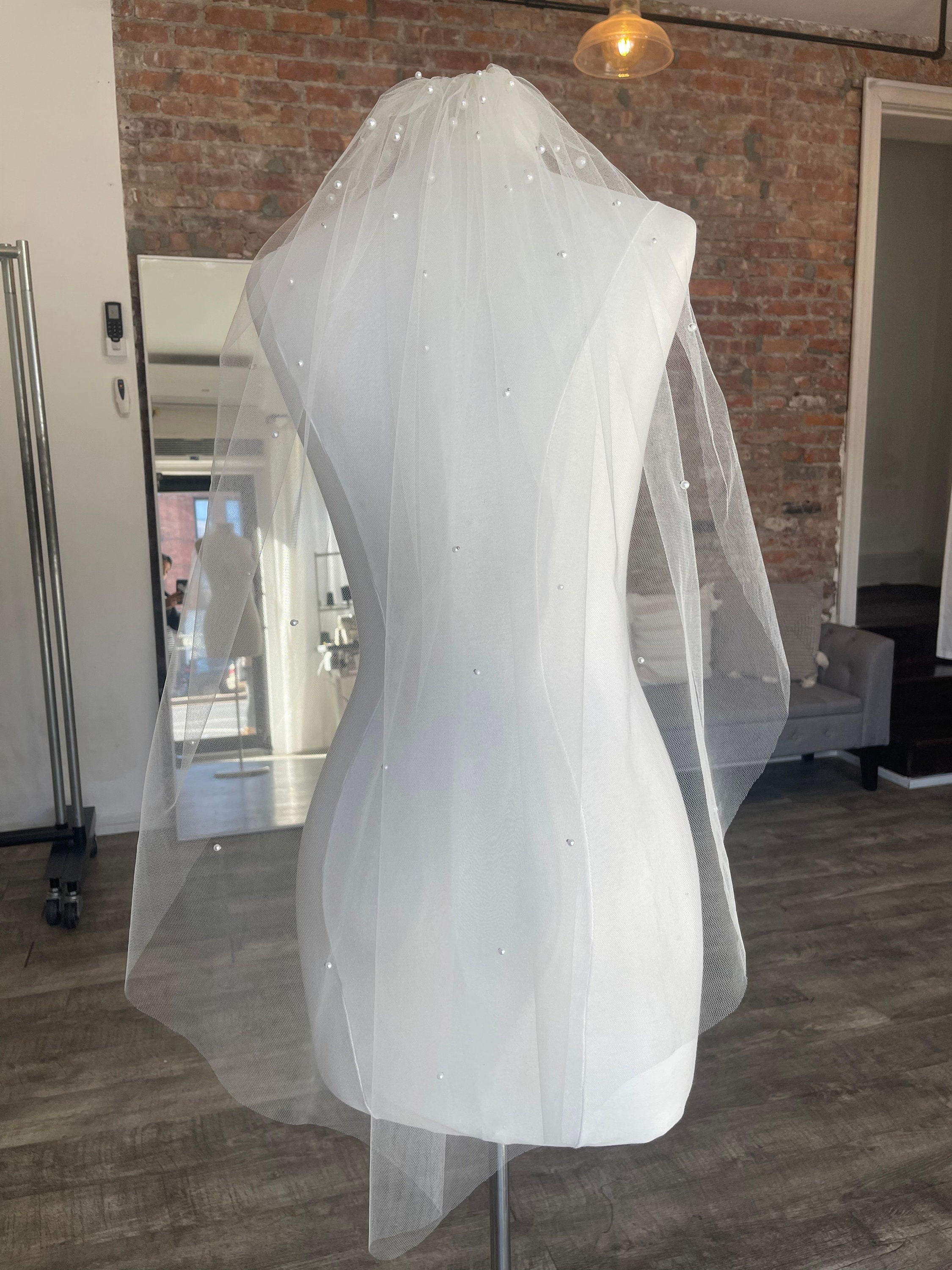 Pearl Veil, Bridal Veil, Finger Tip Veil, Cathedral Veil, Bachelor Party Veil, Wedding Veil ...