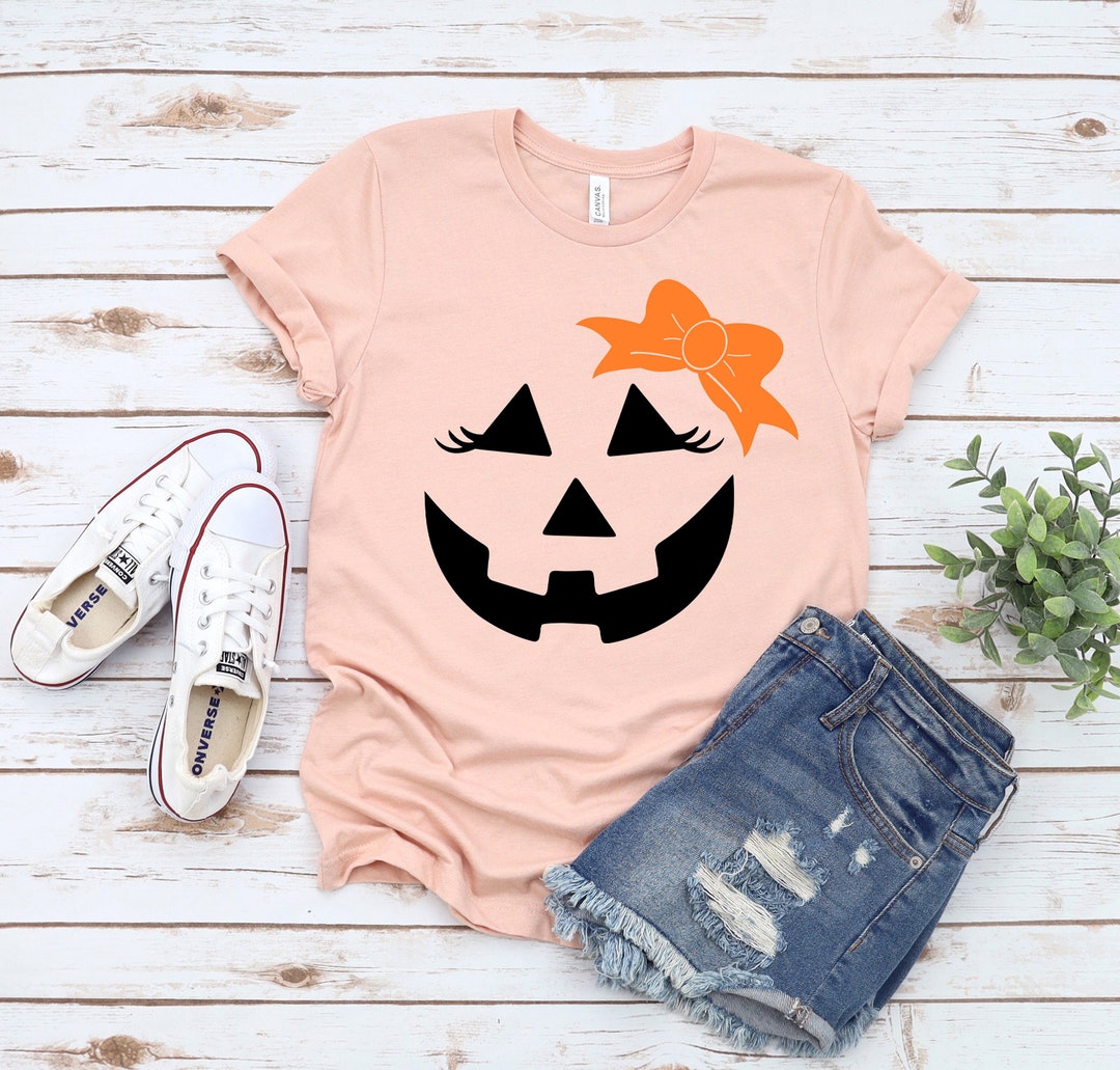 Halloween Face Shirt, Jack-o-lantern Shirt, Cute Pumpkin Face Shirt ...