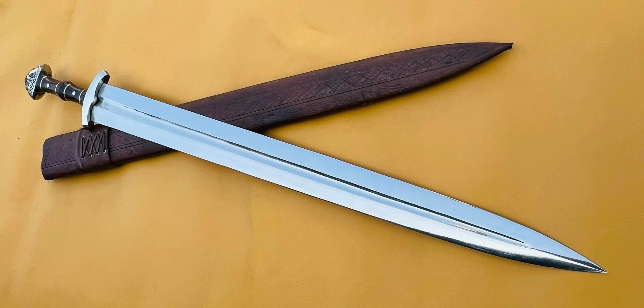 26-inch Viking-style Sword Hand-forged Balanced Blade Ready for Display ...