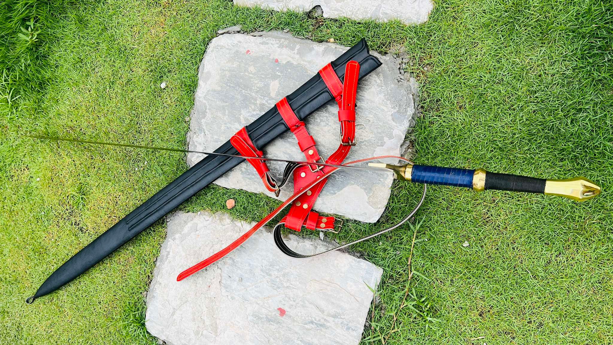 EGKH 39 Medieval Knight Arming Sword High Carbon Steel Blade Two-handed ...