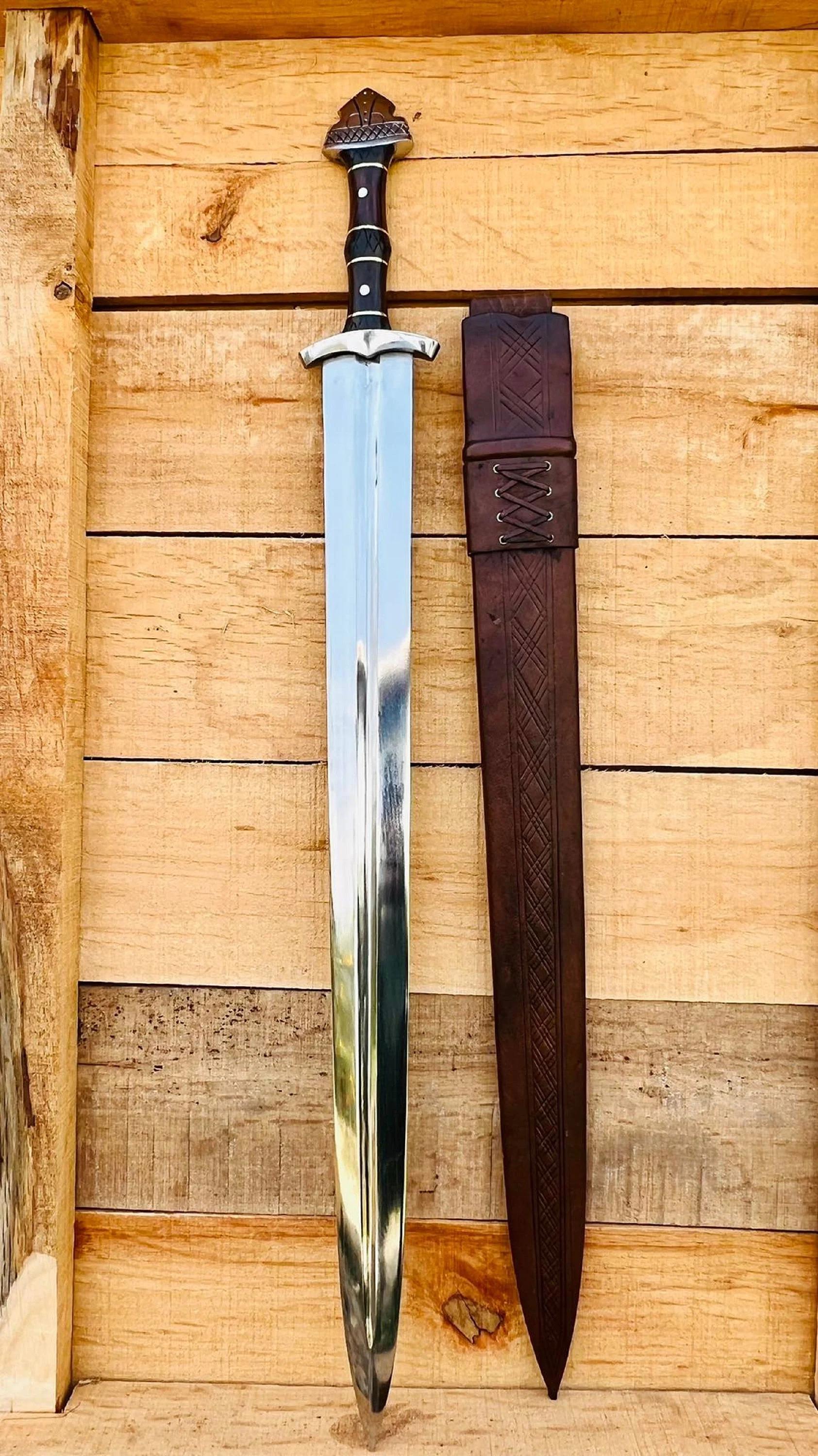 26-inch Viking-style Sword Hand-forged Balanced Blade Ready for Display ...