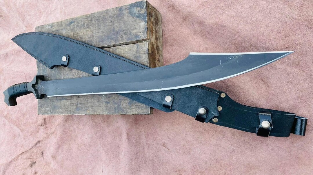 25-inch Blade Machete Hand-forged With Leather-wrapped Rosewood Handle ...