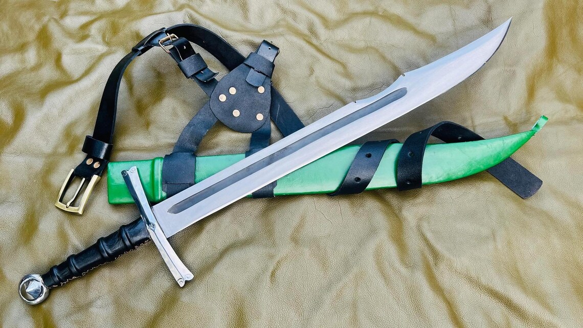 22-inch Single Edged Medieval Viking Sword Hand Forged 5160 Carbon ...