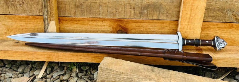 26-inch Viking-style Sword Hand-forged Balanced Blade Ready for Display ...