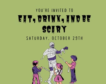 Printable Digital Halloween Invitation Eat Drink and Be - Etsy