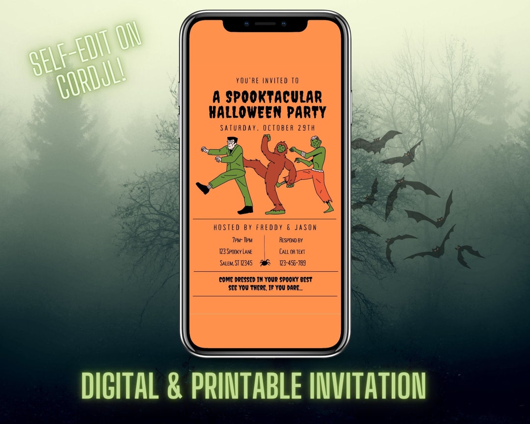 Spooktacular Halloween Invitation, Digital, Editable, Printable ...