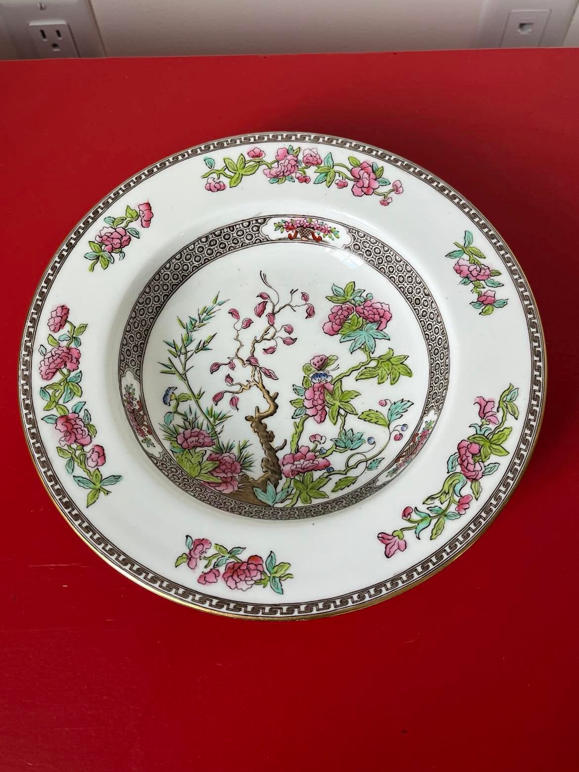 Spode Copeland Indian Tree Salad Plates, Side Plates and Bowl (pink ...