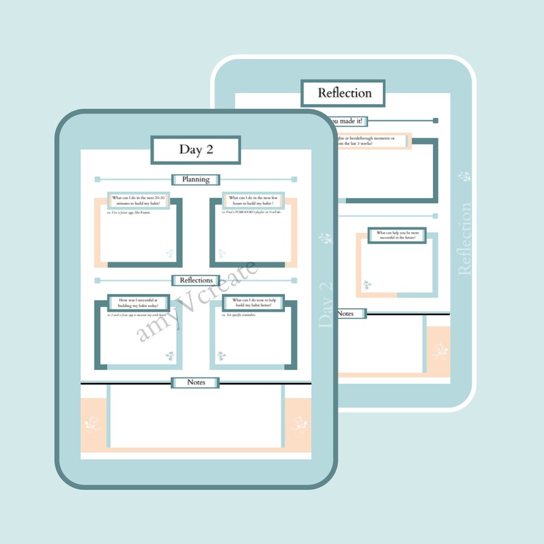 21-day Interactive Habit Builderhollyteal, Peach, Black-digital ADHD ...