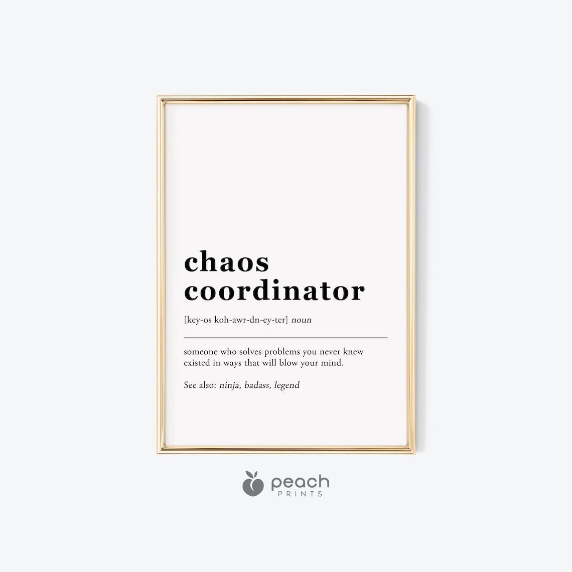 Chaos Coordinator Definition Printable Art Office Gift Ideas - Etsy