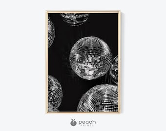 Funky Disco Ball Poster Retro Vintage Print Disco 70s Party Wall Art ...