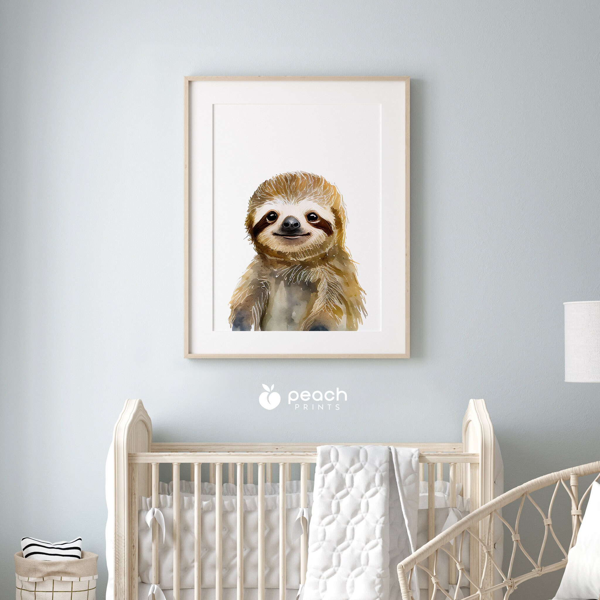 Sloth Watercolor Painting Printable Nursery Wall Art Decor - Etsy