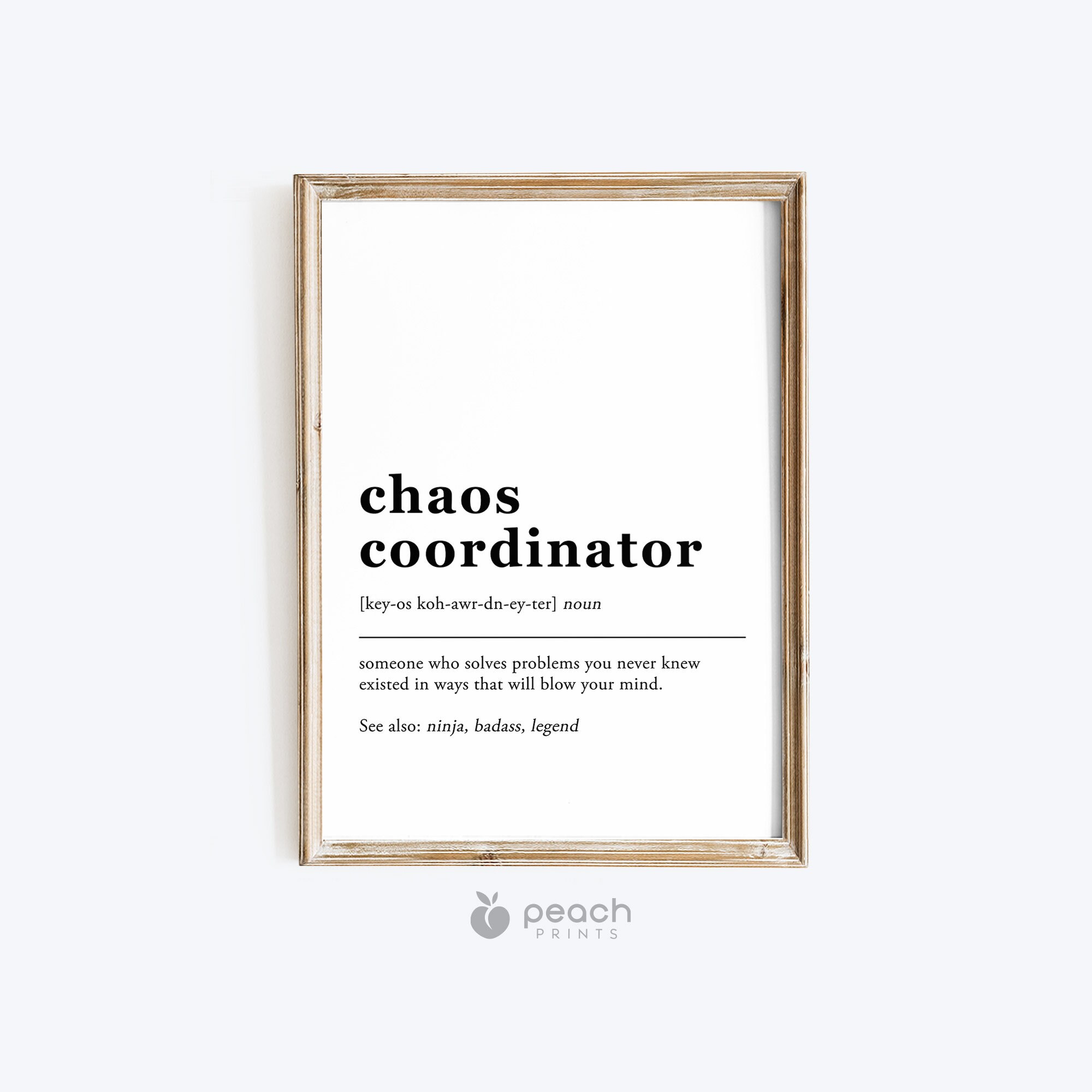 Chaos Coordinator Definition, Printable Art, Office Gift Ideas for Her ...
