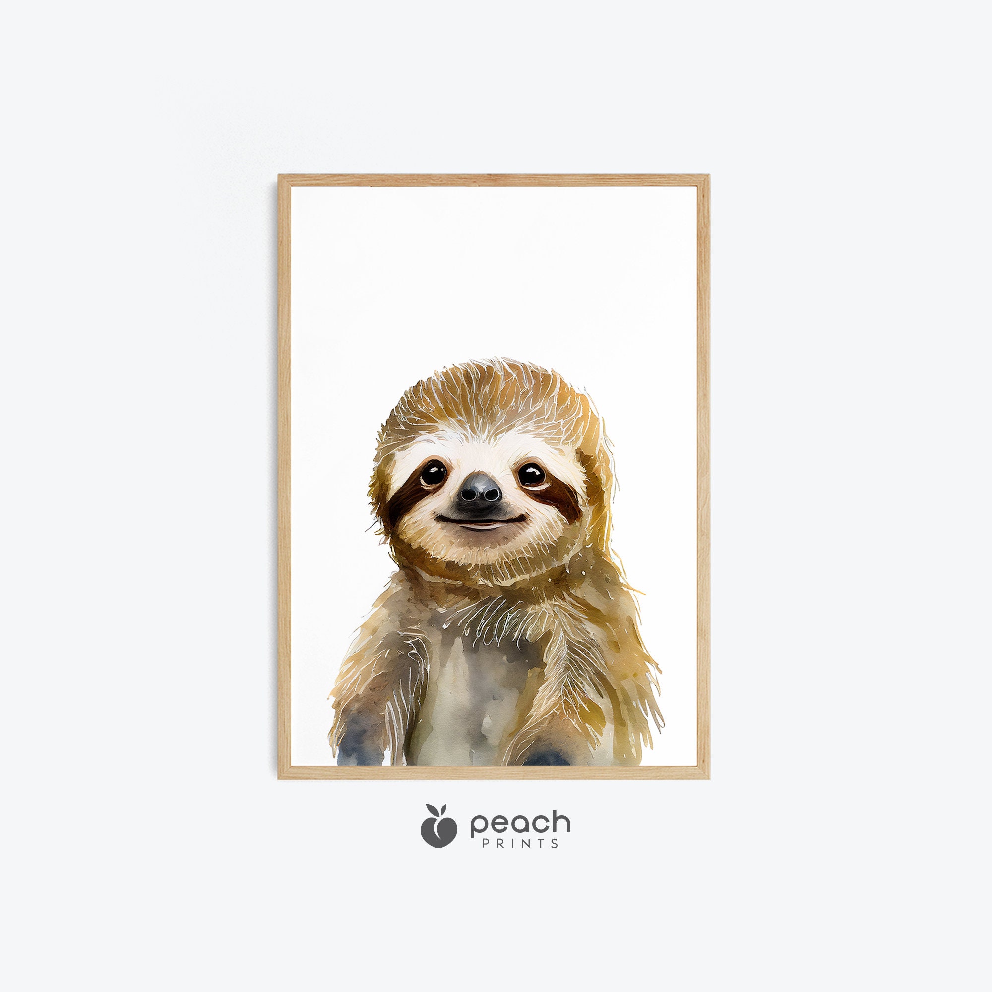 Sloth Watercolor Painting Printable Nursery Wall Art Decor - Etsy