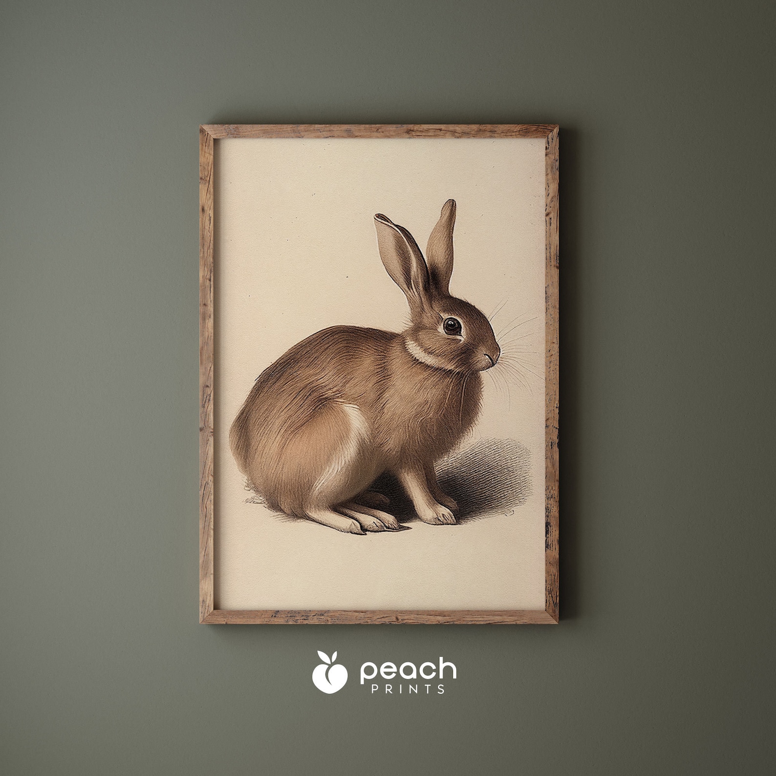 Spring Brown Rabbit Print, Printable, Easter Art Prints, Nursery Wall ...