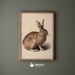 Spring Brown Rabbit Print, Printable, Easter Art Prints, Nursery Wall ...