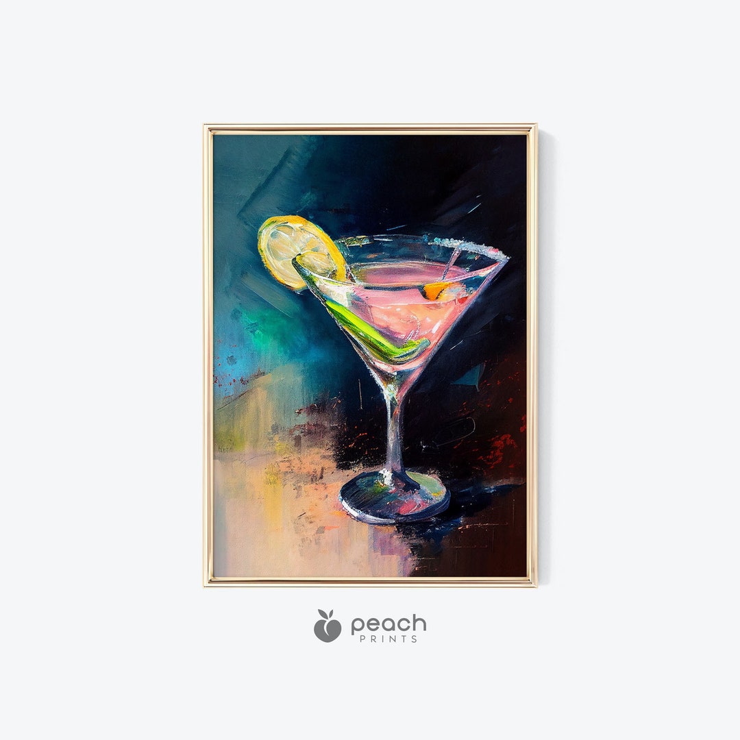 Martini Print, Printable, Martini Art, Bar Decor, Bar Cart Prints, Bar ...