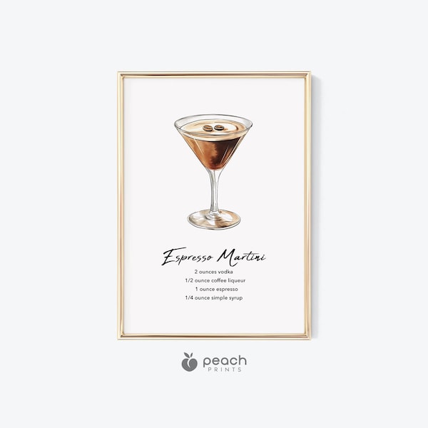 Espresso Martini Print Card - Etsy