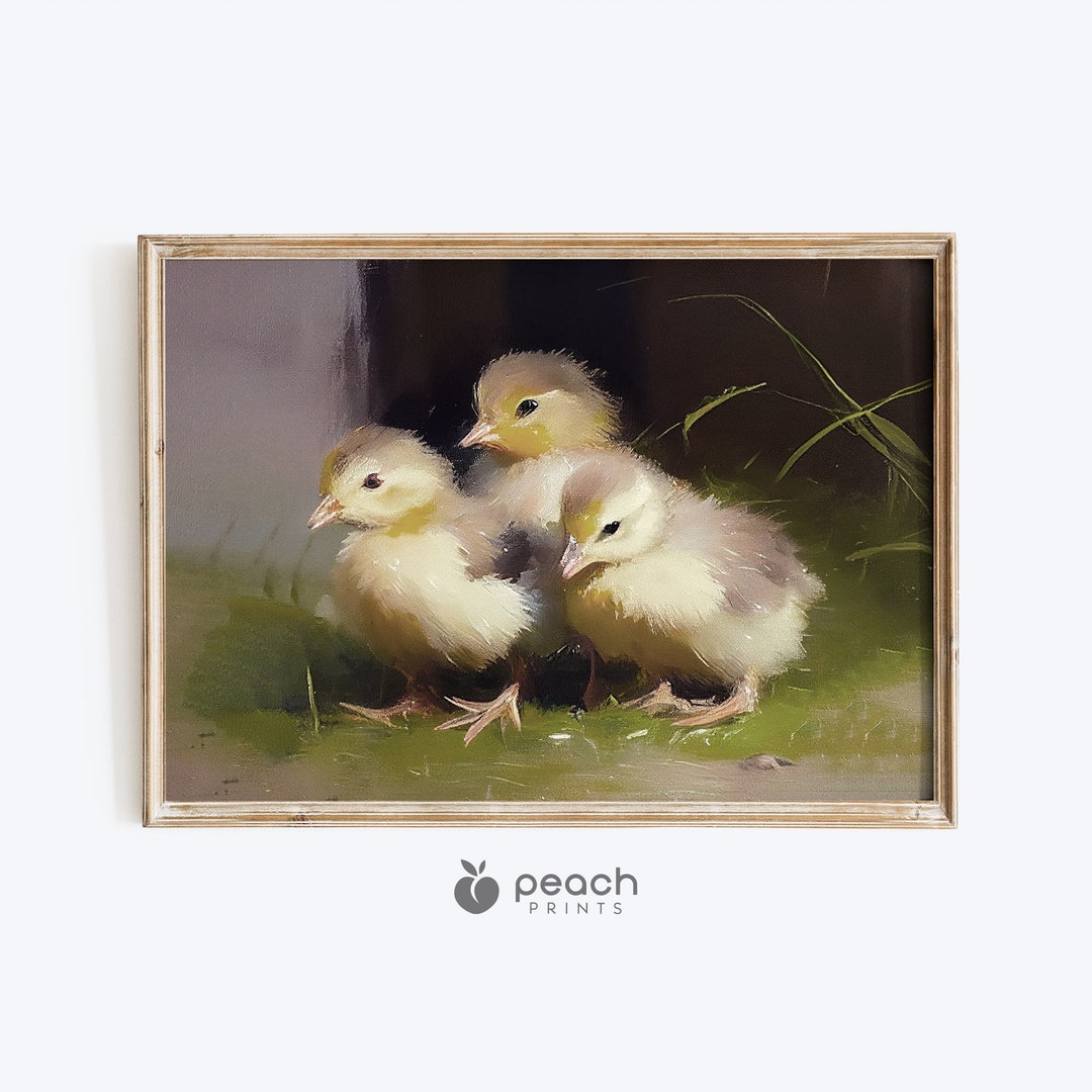 Spring Baby Chicks Print, Printable, Easter Art Prints, Nursery Wall ...