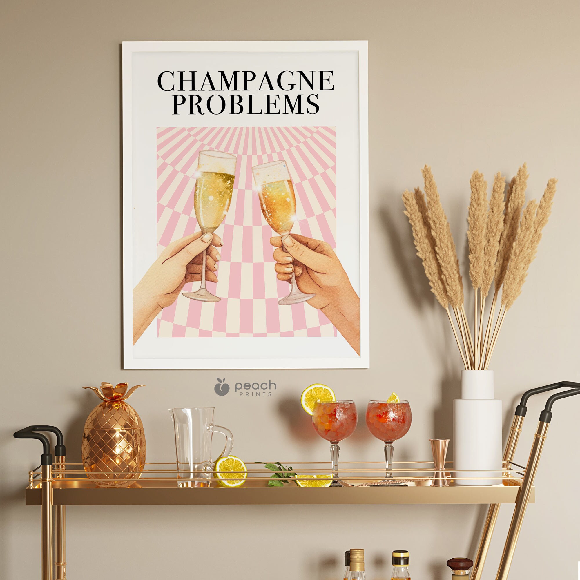 Champagne Problems Wall Art, Printable Art, Cheers Champagne Print ...