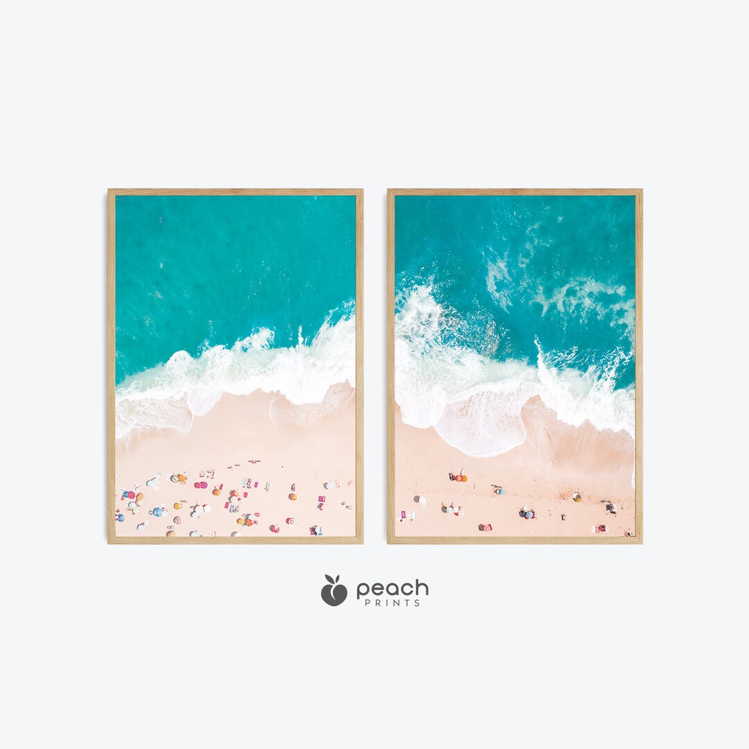 Aerial Beach Prints, Set of 2, Printable, Beach Photography, Ocean ...