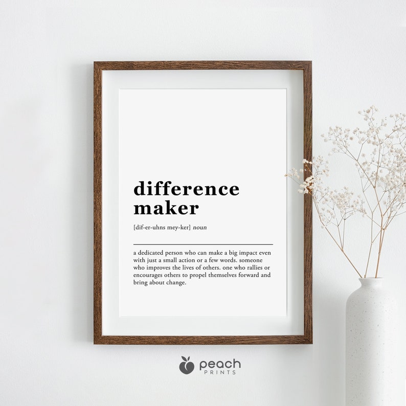 Difference Maker Definition, Printable Art, Teacher Appreciation Gifts ...
