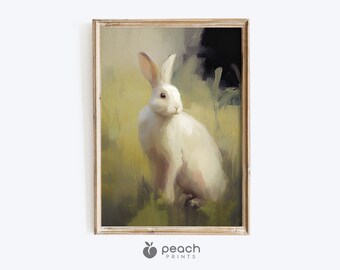 Spring Brown Rabbit Print, Printable, Easter Art Prints, Nursery Wall ...