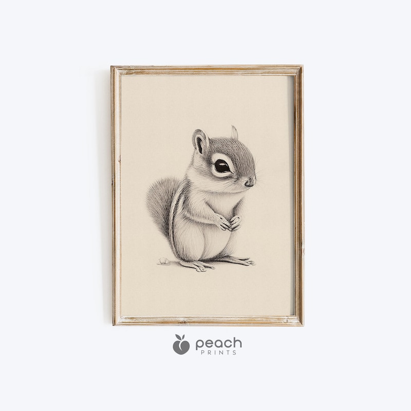 Chipmunk Art Print - Etsy