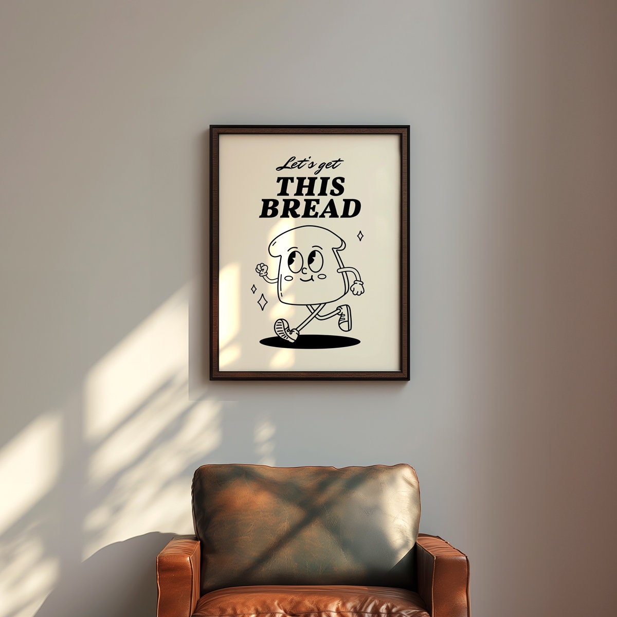 Let's Get This Bread Print, Retro Mascot Art Print, Retro Cartoon ...