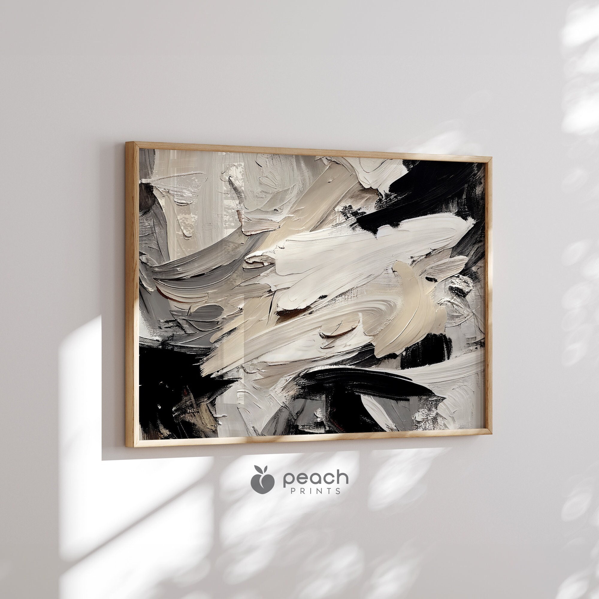 Neutral Abstract Painting Printable Modern Oil Painting - Etsy