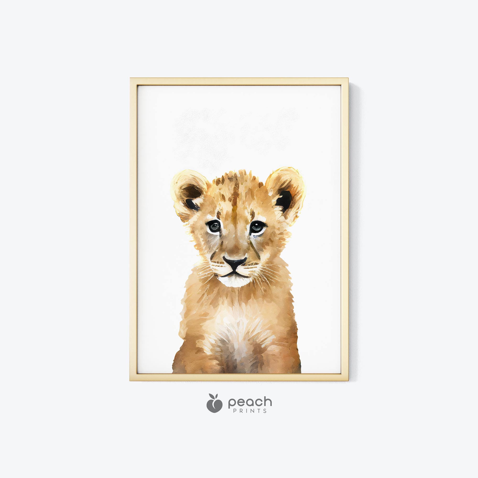 Lion Cub Watercolor Painting, Printable, Nursery Wall Art Decor ...