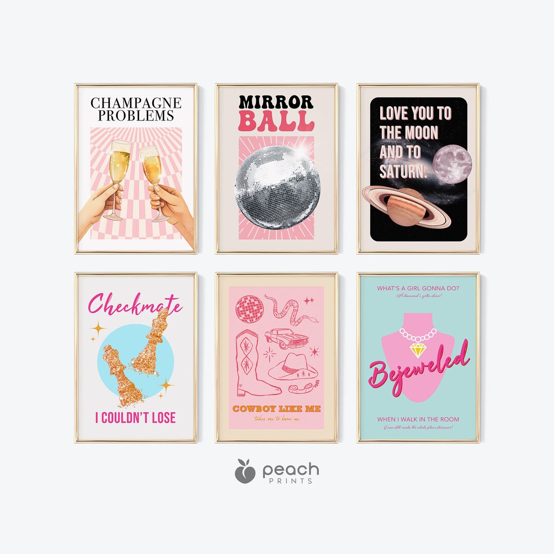 Set of 6 Taylor Prints Printable Gallery Wall Dorm Room - Etsy