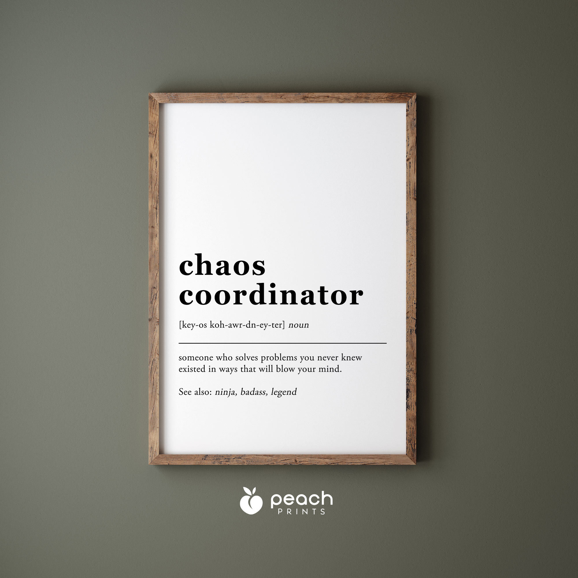 Chaos Coordinator Definition, Printable Art, Office Gift Ideas for Her ...