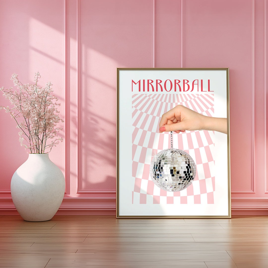 Mirrorball Print, Disco Ball Print, Girly Wall Art, Retro Dorm Room ...