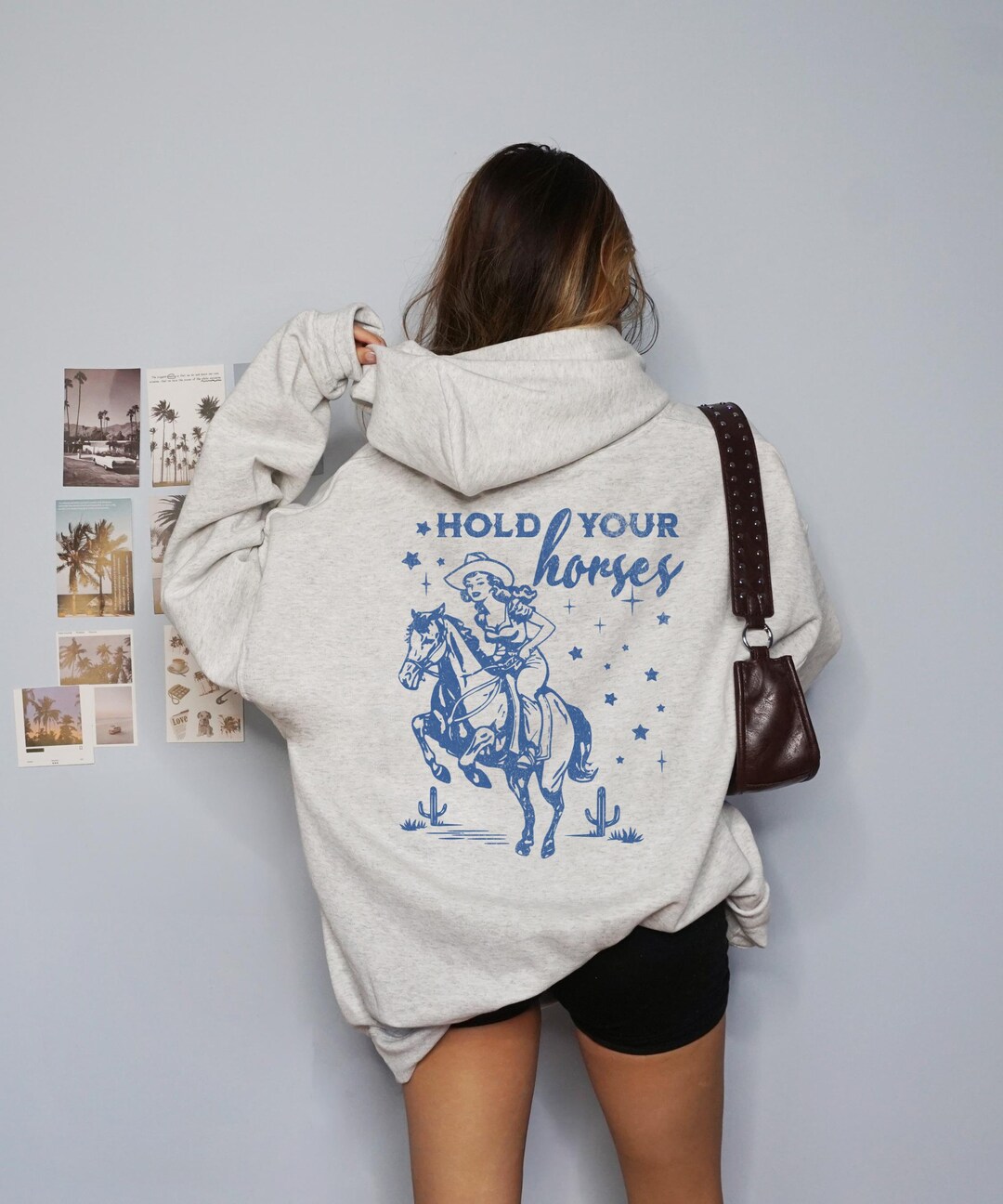 Hold Your Horses Hoodie Retro Western Aesthetic Vintage Inspired Trendy ...